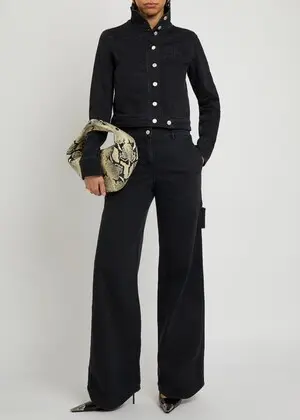 COURREGES Reedition Logo Stretch-denim Jacket - Black