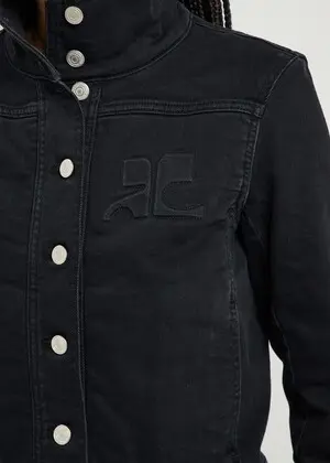 COURREGES Reedition Logo Stretch-denim Jacket - Black