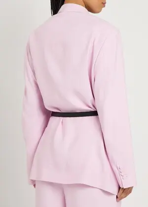 ARMARIUM Belted Slubbed Woven Blazer