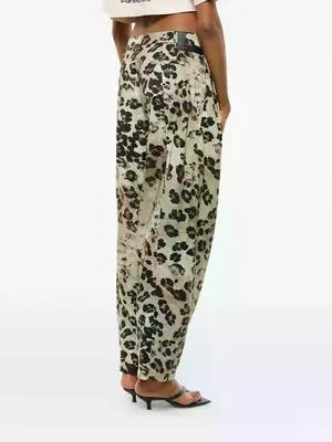 LANEUS Animal Print Trousers