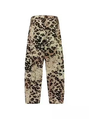 LANEUS Animal Print Trousers