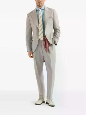 Brunello Cucinelli Cashmere And Silk Chevron Deconstructed Blazer With Peak Lapels