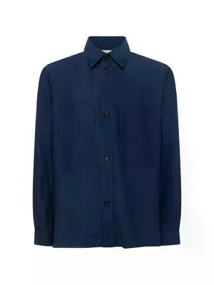 LANEUS Chest-pocket Overshirt - Blue