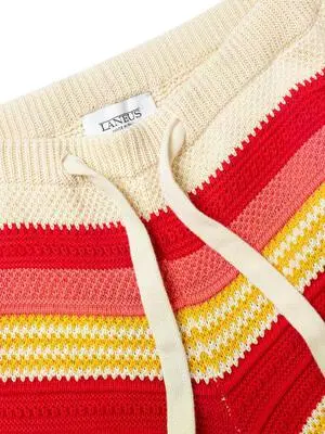 LANEUS Striped Drawstring Trousers