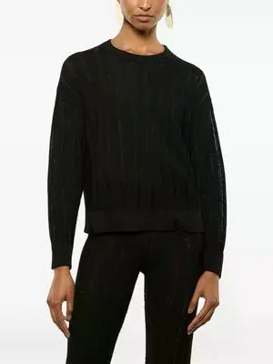LANEUS Distressed Crew-neck Sweater