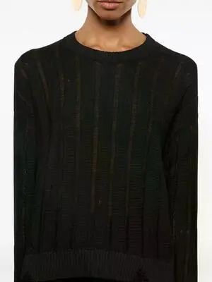 LANEUS Distressed Crew-neck Sweater