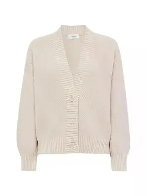 LANEUS V-neck Buttoned Cardigan - Neutrals