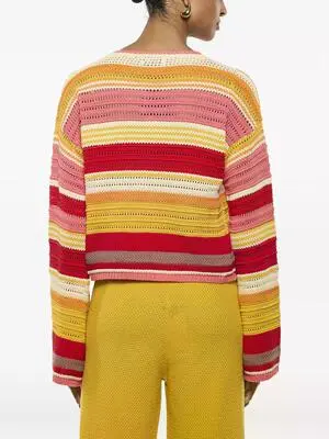 LANEUS Striped Knit Cardigan