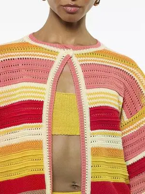 LANEUS Striped Knit Cardigan