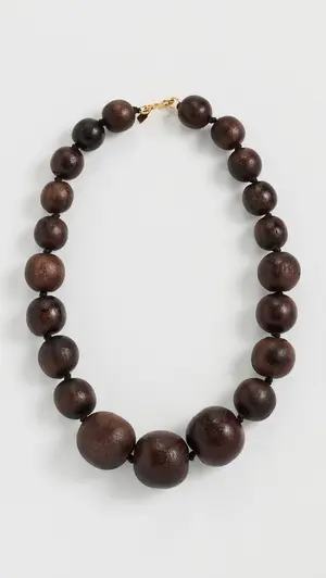 KENNETH JAY LANE Round Wood Ball Necklace