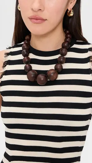 KENNETH JAY LANE Round Wood Ball Necklace