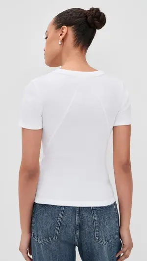 Rag & Bone Essential Rib Crew Neck Tee - White