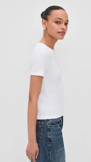 Rag & Bone Essential Rib Crew Neck Tee - White