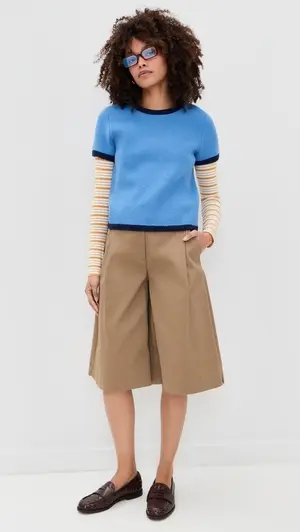 English Factory Color Block Knit Top