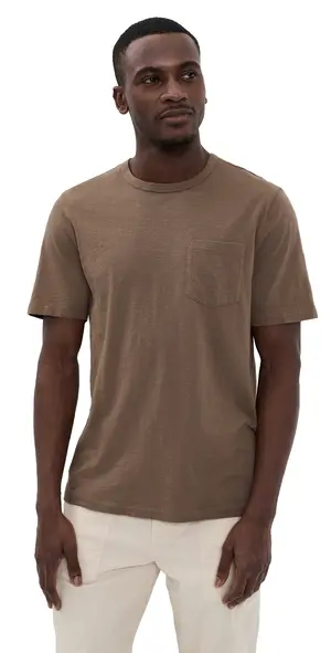 Faherty Brand Sunwashed Pocket Tee - Island Brown