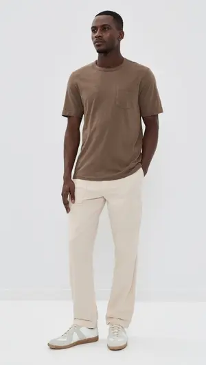 Faherty Brand Sunwashed Pocket Tee - Island Brown