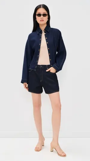 AGOLDE Leith Low Slung Relaxed Fit Shorts - Rinse