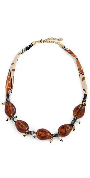 BY ADINA EDEN Bandana Beaded Necklace - Amber