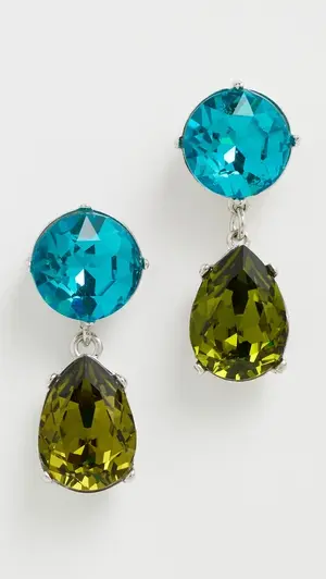 KENNETH JAY LANE Olivine Teardrop Bottom Earrings