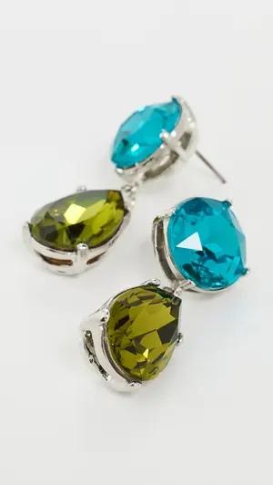 KENNETH JAY LANE Olivine Teardrop Bottom Earrings