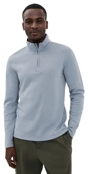 Vince Cotton Blend Quarter Zip Pullover