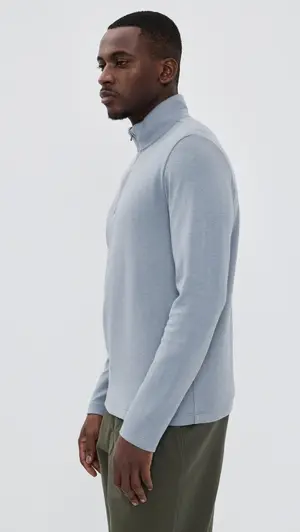 Vince Cotton Blend Quarter Zip Pullover