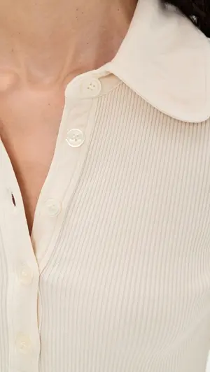 Citizens Of Humanity Brea Polo Knit Top - Dune