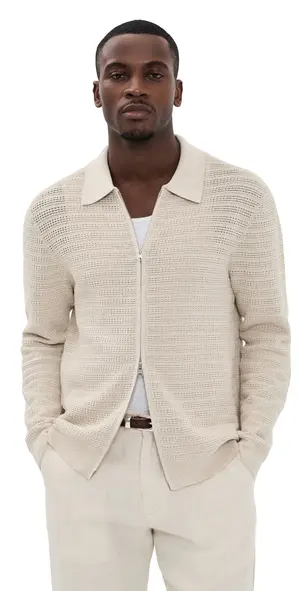 Nn07 Gustav Zip Sweater - Ivory Moulin