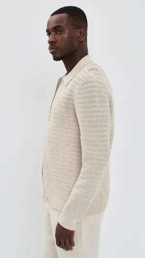 Nn07 Gustav Zip Sweater - Ivory Moulin