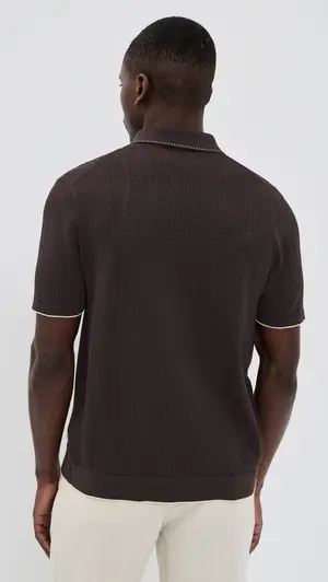 Nn07 Nalo Sweater Polo - Deep Truffle
