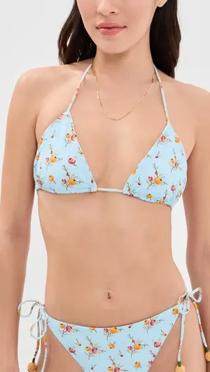 Sea Freya Embroidered Tie Bikini Top - Multi