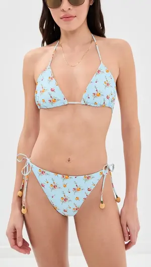 Sea Freya Embroidered Tie Bikini Top - Multi