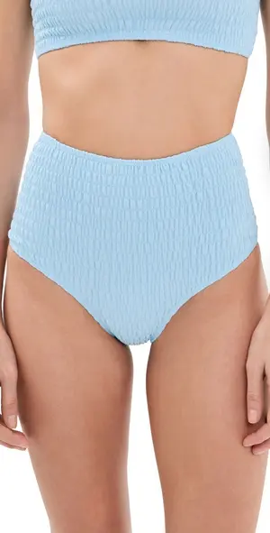 Sea Amabel Smocked Bikini Bottom - Ice