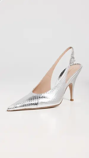 GIANVITO ROSSI Sofia Snakeskin Slingback Heels