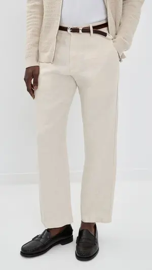 Nn07 Aden Linen Trousers - Oat