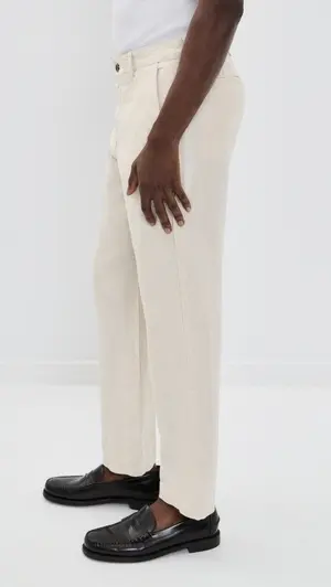 Nn07 Aden Linen Trousers - Oat
