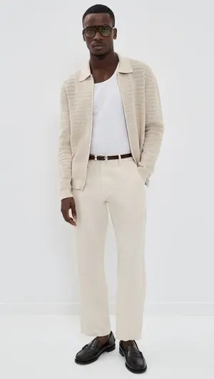 Nn07 Aden Linen Trousers - Oat