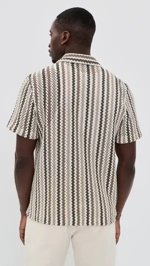 Vince Tulum Stripe Short Sleeve Shirt