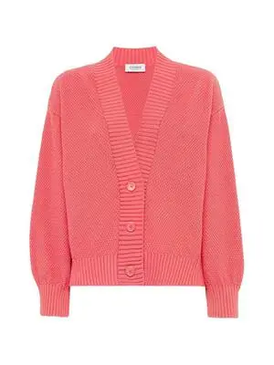LANEUS V-neck Buttoned Cardigan - Pink