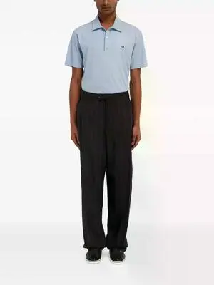 FERRAGAMO Short Sleeve Jersey Polo - Blue