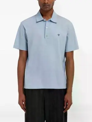 FERRAGAMO Short Sleeve Jersey Polo - Blue