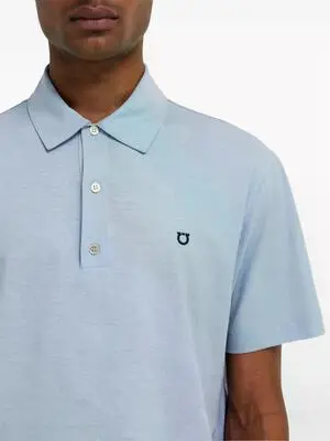 FERRAGAMO Short Sleeve Jersey Polo - Blue