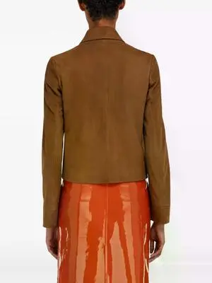 FERRAGAMO Boxy Nubuck Jacket - Brown
