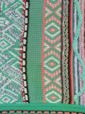 LANEUS Patterned Knit Mini Skirt