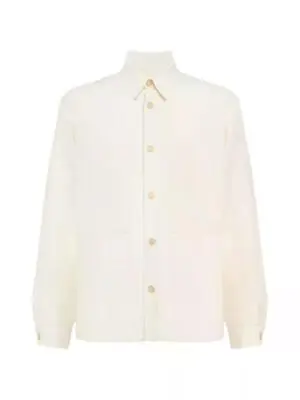 LANEUS Buttoned Pocket Overshirt - Neutrals