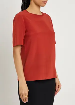 JOSEPH Rubin Silk T-shirt - Red