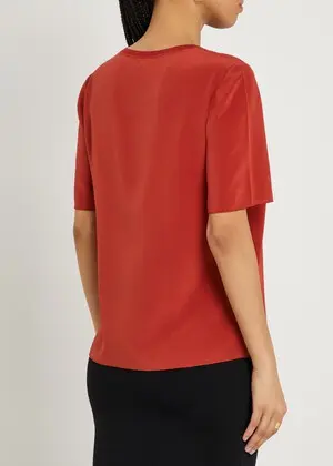 JOSEPH Rubin Silk T-shirt - Red
