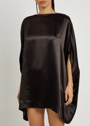 ARMARIUM Draped Asymmetric Satin Mini Dress