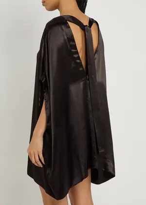 ARMARIUM Draped Asymmetric Satin Mini Dress