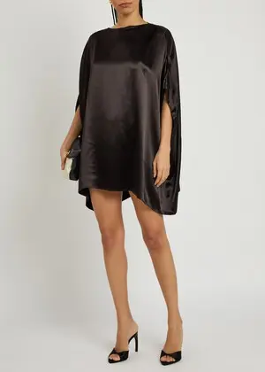 ARMARIUM Draped Asymmetric Satin Mini Dress